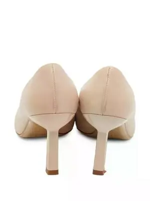 FERRAGAMO Beige Leather Pointed Toe High Heel Pumps