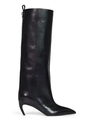 Attico Black Leather Knee-high Boots - Multicolor