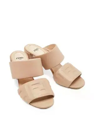 Fendi Ff Motif Dual-strap Block Heel Sandals