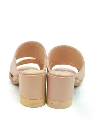 Fendi Ff Motif Dual-strap Block Heel Sandals
