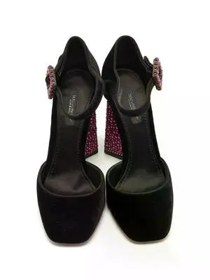Dolce & Gabbana Crystal-embellished Block-heel Pumps