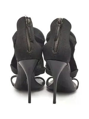 GIUSEPPE ZANOTTI Canvas Mirror-embellished Stiletto Sandals