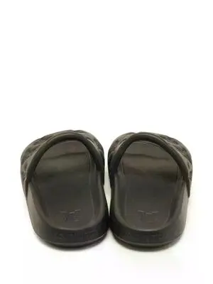LOUIS VUITTON Waterfront Monogram Slides - Black