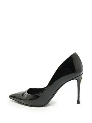 Dolce & Gabbana Patent Pointed Toe Stiletto Pumps - Black
