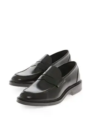 AMEDEO TESTONI Polished Leather Penny Loafers - Brown