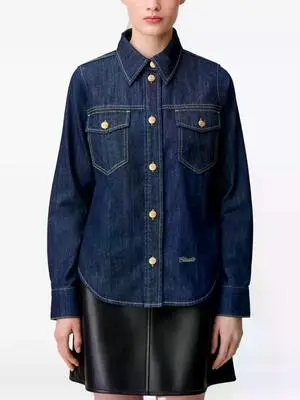 Claudie Pierlot Soft Denim Shirt With Gold Buttons