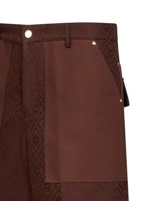 Casablanca Dark Brown Cotton Monogram Cargo Shorts
