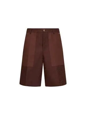 Casablanca Casablanca Dark Brown Cotton Monogram Cargo Shorts Multicolor