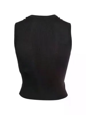 Saint Laurent Ribbed Knit Sleeveless Top
