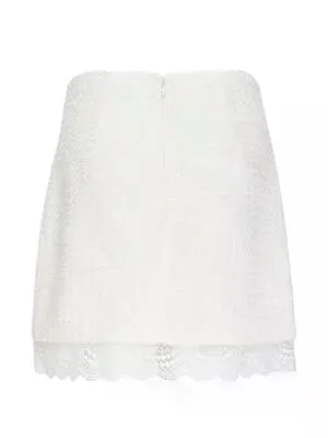 SELF-PORTRAIT Bouclé Lace-trim Mini Skirt