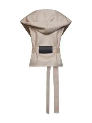 Alaïa Double-face Cashmere Hooded And Belted Jacket - Multicolor