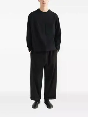 LEMAIRE Long-sleeve Boxy T-shirt In Compact Cotton Jersey - Black