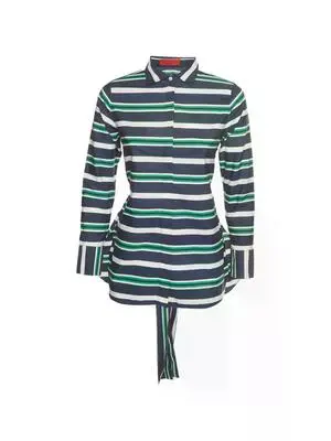 Carolina Herrera Stripe Tie-fastening Shirt - Blue