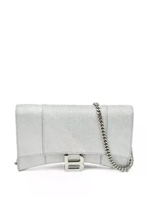 Balenciaga Hourglass Chain Wallet - Silver