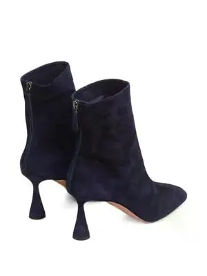 AQUAZZURA Amore 75 Suede Almond-toe Ankle Boots