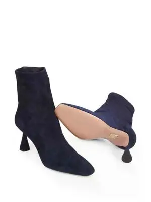 AQUAZZURA Amore 75 Suede Almond-toe Ankle Boots