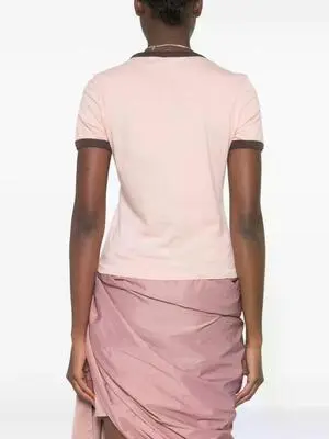 Chloé Logo Print Cotton T-shirt - Pink
