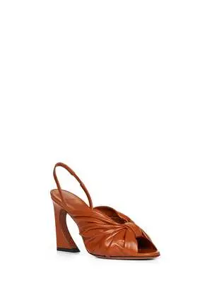 Fendi Tan Nappa Leather Slingback Sandals - Multicolor