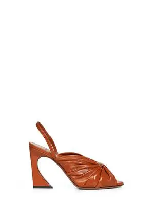 Fendi Tan Nappa Leather Slingback Sandals - Multicolor