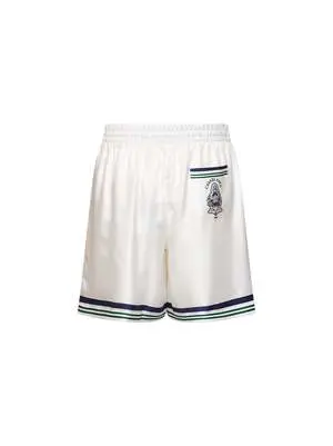 Casablanca Silk Hotel Emblem Shorts - Multicolor