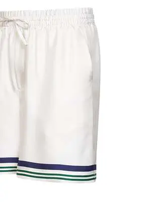 Casablanca Silk Hotel Emblem Shorts - Multicolor
