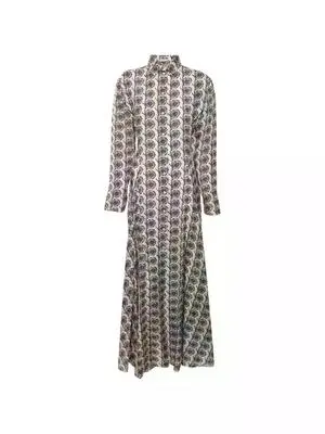 Alaïa Floral-print Maxi Dress - Neutrals