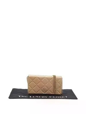 Carolina Herrera Quilted Logo-embossed Clutch Bag