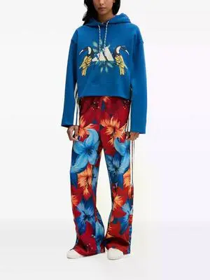 Adidas X Farm Rio Logo-print Stripe Hoodie - Blue