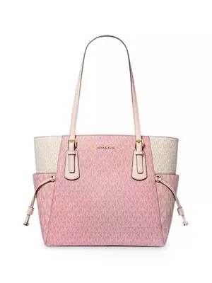 Michael Kors Monogram Print Color-block Shoulder Bag - Pink