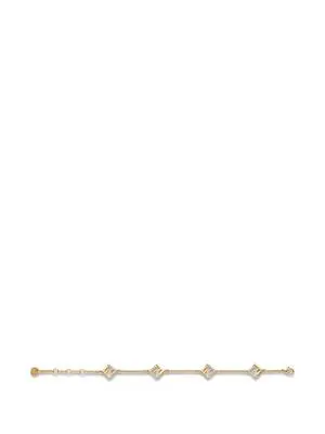 Fendi Forever Ff-motif Crystal-embellished Bracelet - Gold