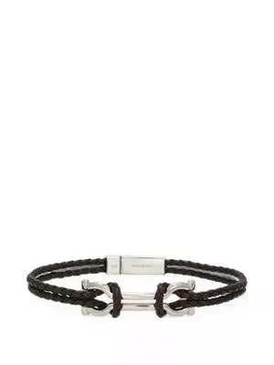FERRAGAMO Gancini Braided Bracelet - Silver