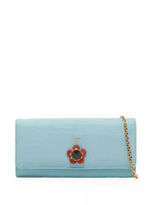 Fendi 2017 Flowerland Leather Wallet - Blue