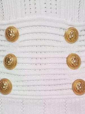 Balmain Lion Head Button Knit Mini Dress