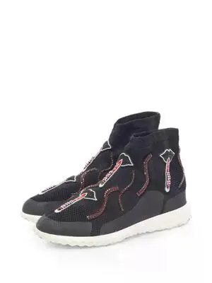 Valentino Garavani Bead-embellished High-top Sneakers