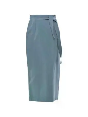 SUPER BLOND Belted Pencil Midi Skirt