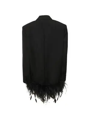 Prada Single-breasted Blazer With Feather Trim