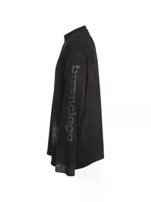 Balenciaga Distressed Long-sleeve T-shirt - Black