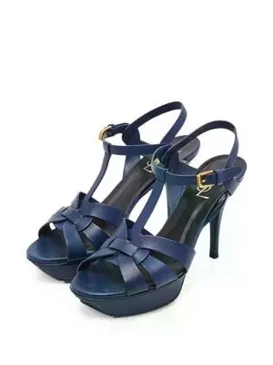 Saint Laurent Tribute Platform Sandals - Blue
