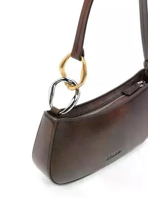 Staud Ollie Interlocking-link Leather Shoulder Bag - Brown