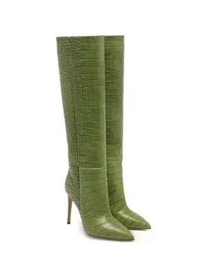 Paris Texas Leather Knee-high Boots - Green