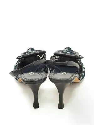 Manolo Blahnik Maysli Buckle Detail Slingback Pumps - Blue