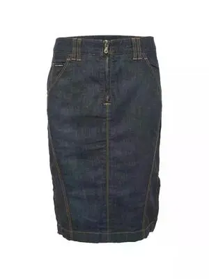 Dolce & Gabbana Logo-patch Denim Pencil Skirt