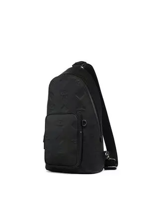 Mcm Aren Embossed Monogram Messenger Bag