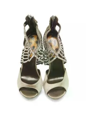 Roberto Cavalli Crystal-embellished Platform Sandals