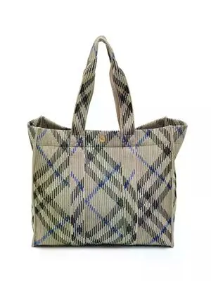 Burberry Check Knitted Tote Bag - Neutrals