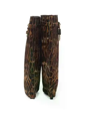 Givenchy Shark Lock Leopard-print Calf Hair Knee-high Boots