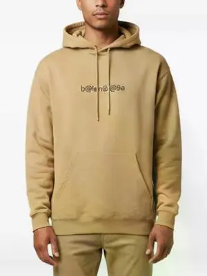Balenciaga Logo-print Cotton Hoodie - Neutrals
