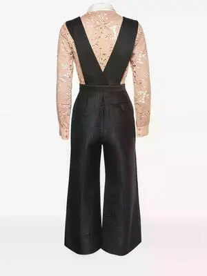 SELF-PORTRAIT Botanical Crest Jacquard Jumpsuit