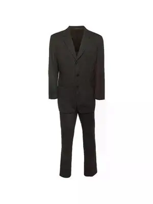Emporio Armani Pinstriped Wool Suit - Black