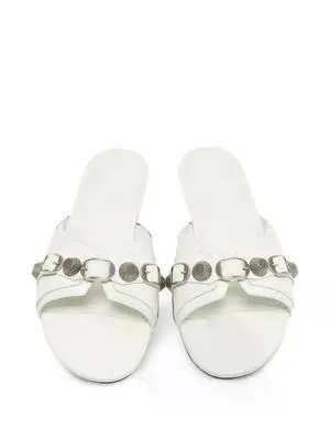 Balenciaga Le Cagole Leather Flat Sandals